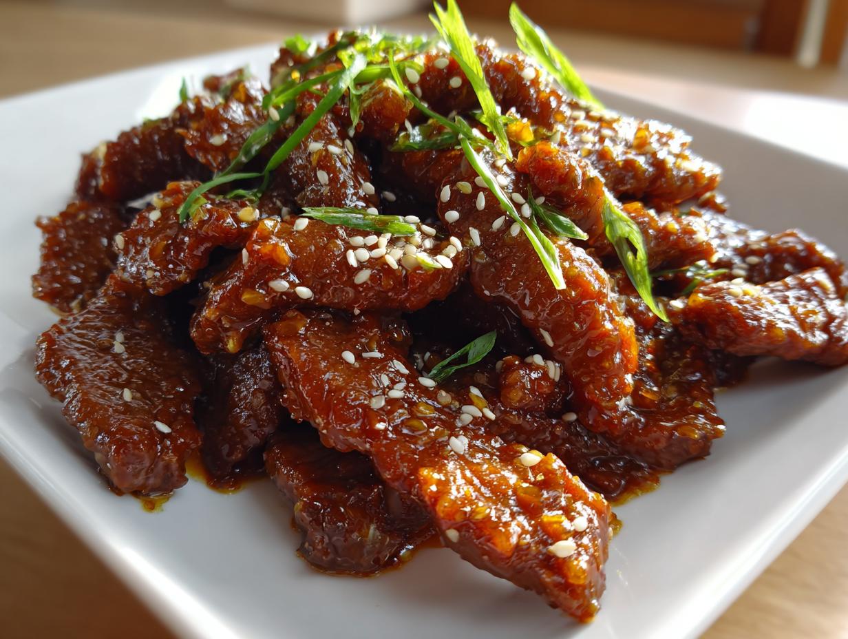 35 Minute Sticky Orange Beef Magic - leckerzutaten.com